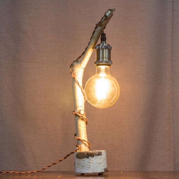 Birch Table Lamp - Etsy