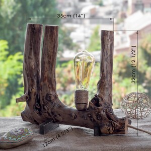 Driftwood lamp Wood roots lamp Rustic light Wood lamp | Etsy