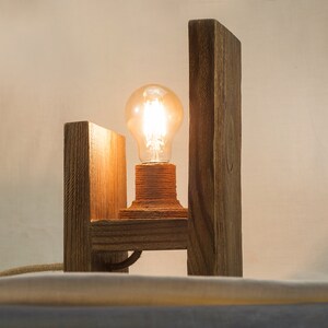 Wood Lamp Simple Wood Lighting Wooden Lamp Rustic Light - Etsy