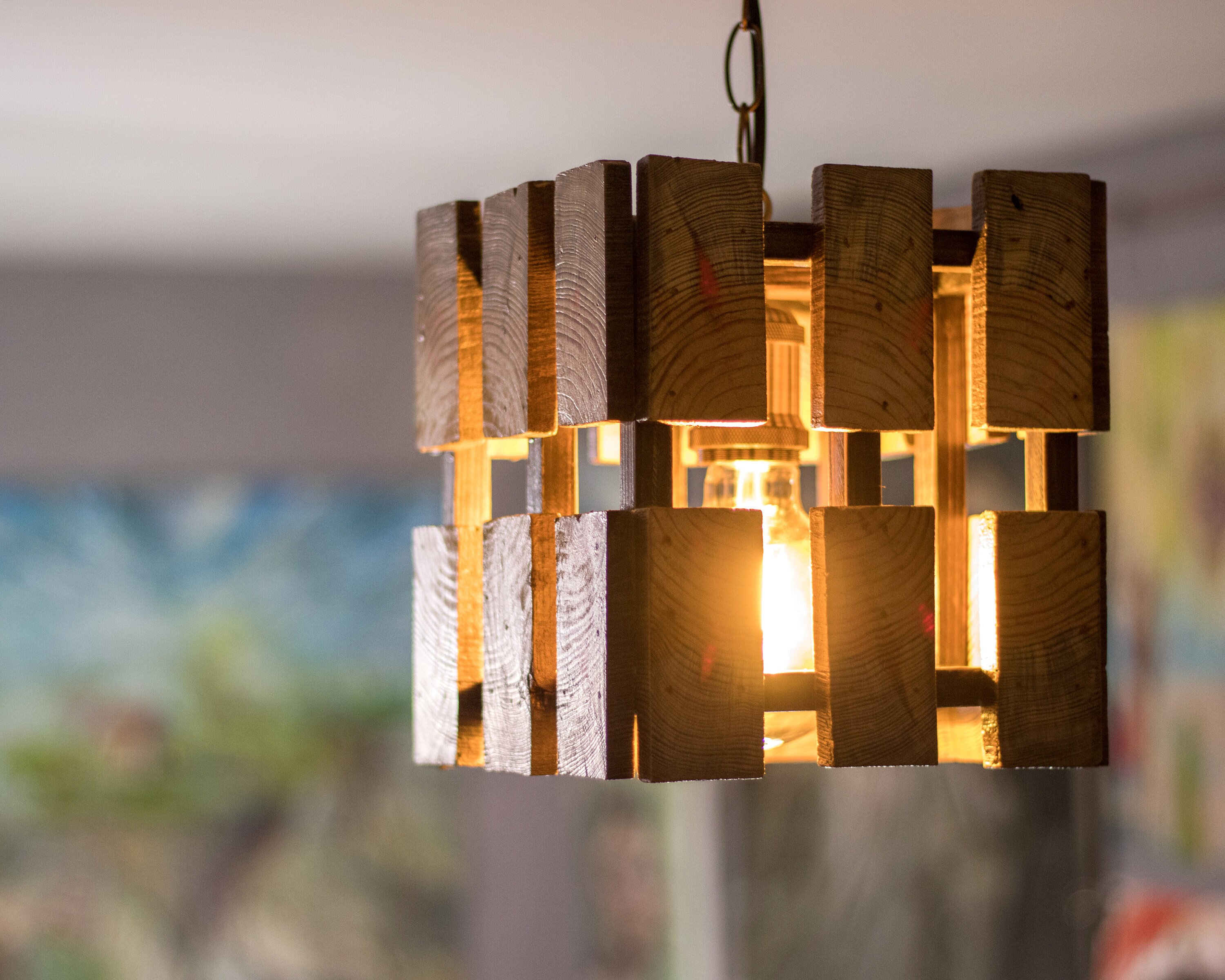 Slice Wood Pendant Light Wood Pendant Lamp Ceiling Fixture - Etsy