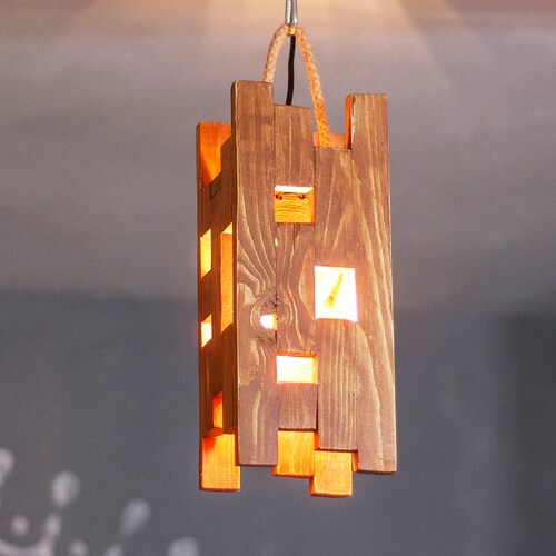 Wooden Hanging Light Wood Pendant Lamp Wooden Lighting - Etsy