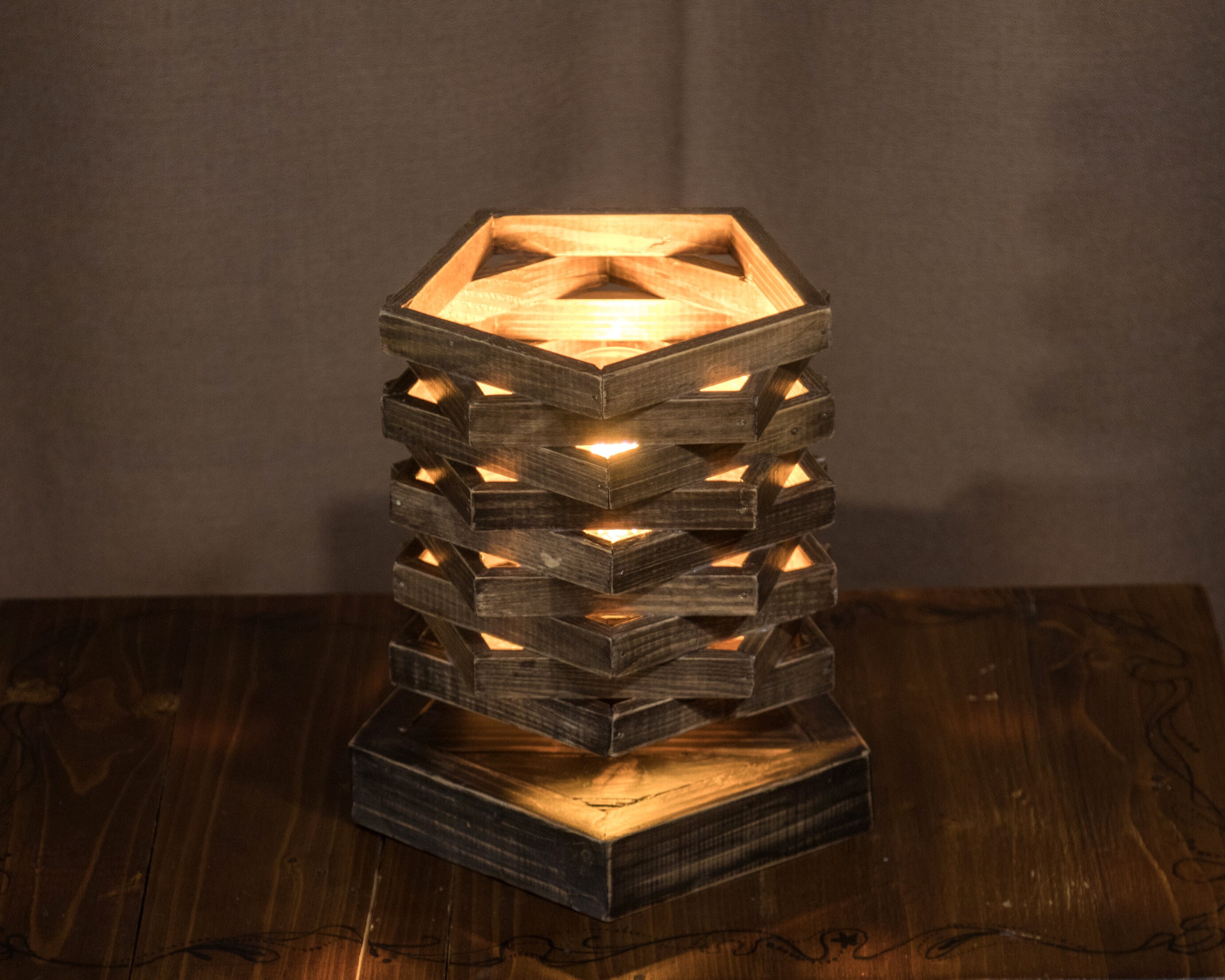 Wood Geometric Lamp Shade Wood Lamp Table Lamp Shades | Etsy