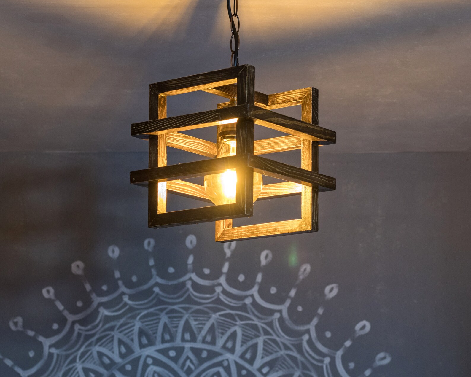 Wood Pendant Lamp Wood Lamp Hanging Lighting Wooden Lamp - Etsy