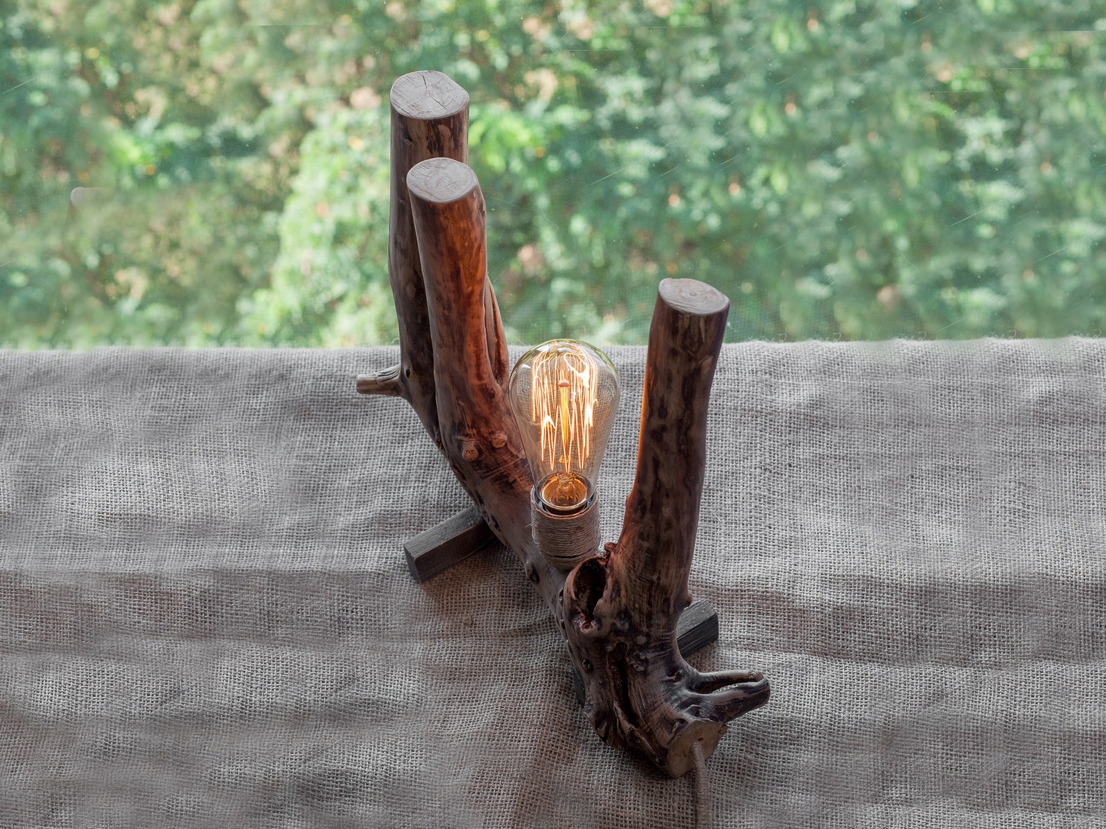 Driftwood lamp Wood roots lamp Rustic light Wood lamp | Etsy