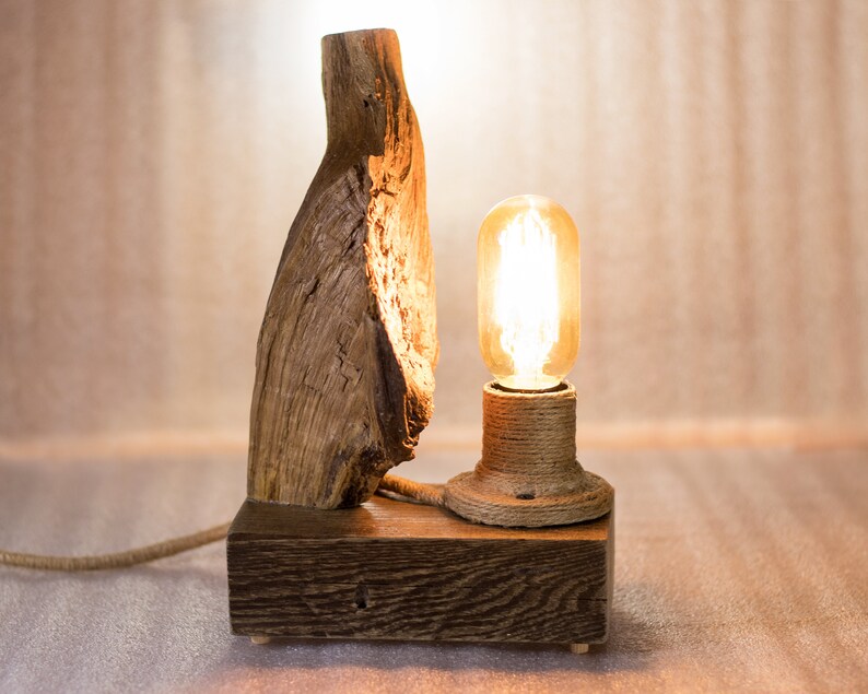 Wood lamp Driftwood lamp Rustic light Table lighting | Etsy
