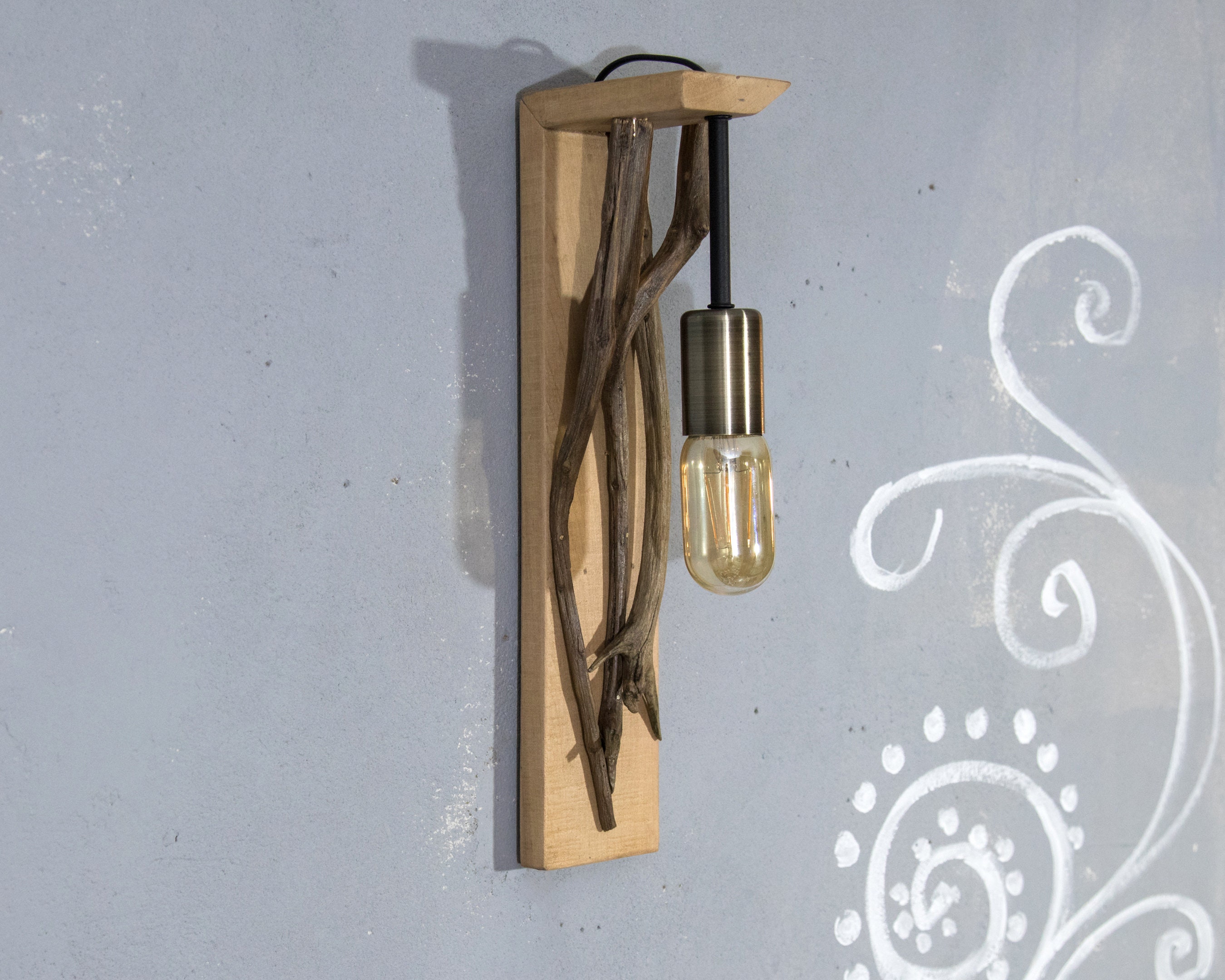 Wood Sconces Driftwood Wall Lamp Tree Branch Wall Lighting - Etsy