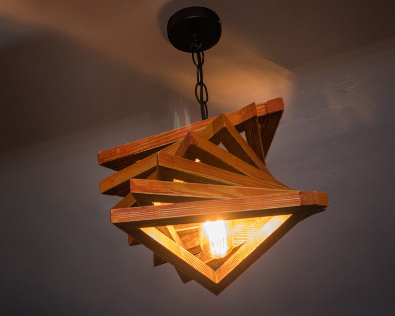 Wooden Hanging Light Wood Pendant Lamp Wooden Lighting - Etsy
