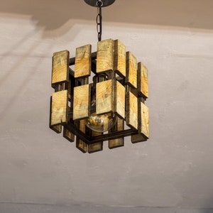 Slice Wood Pendant Light, Wood Pendant Lamp, Ceiling Fixture, Rustic ...