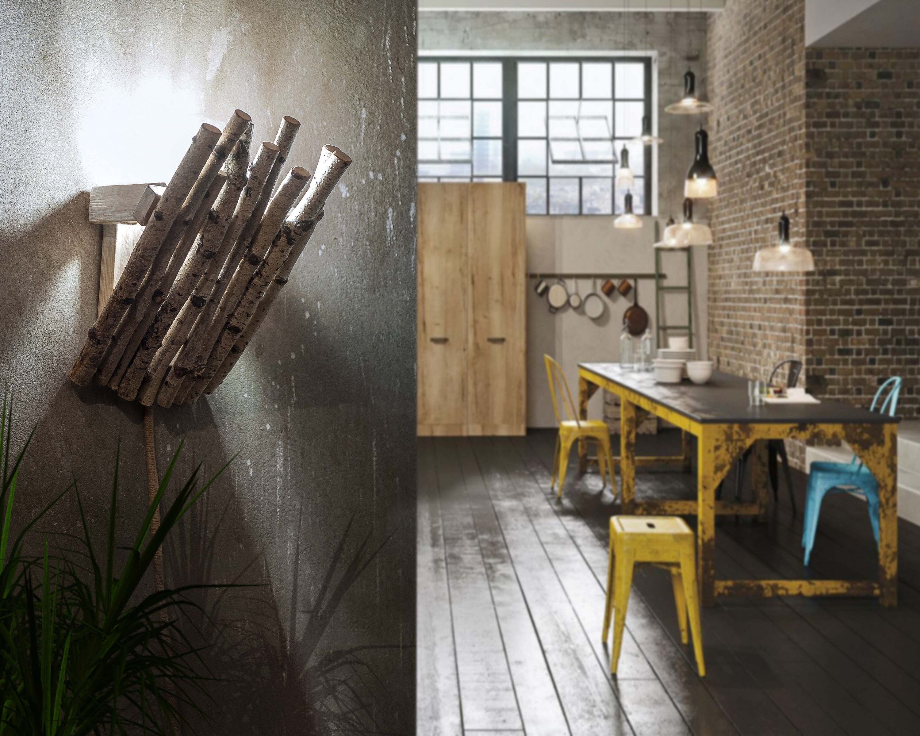 Birch branch wall light Wood sconces Wall lamp shade | Etsy