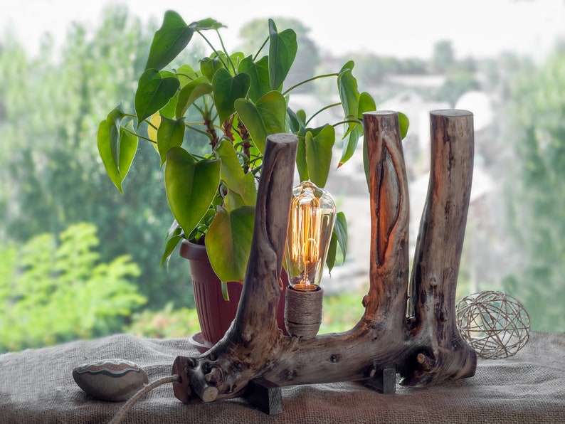 Driftwood Lamp Wood Roots Lamp Rustic Light Wood Lamp - Etsy
