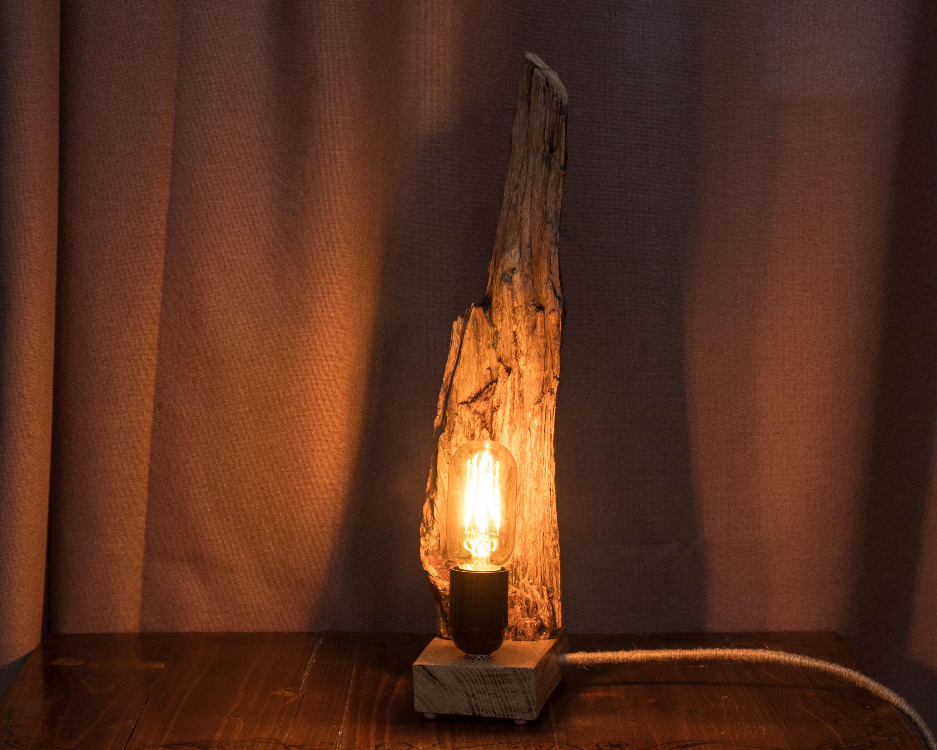 Driftwood lamp Wood lighting Wood rustic light Rustic lamp | Etsy