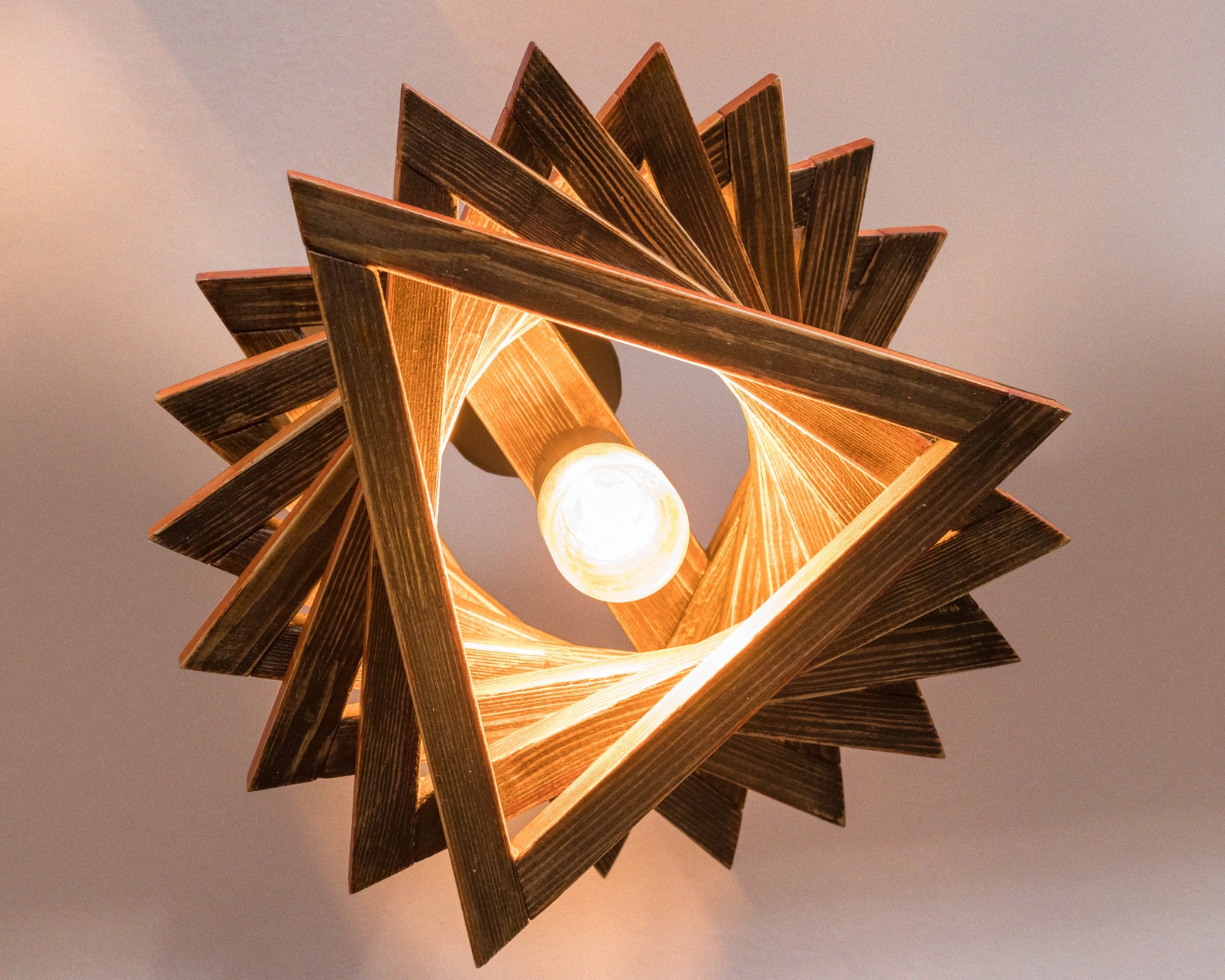 Wooden Hanging Light Wood Pendant Lamp Wooden Lighting - Etsy