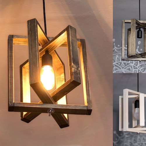 Wooden Hanging Light Wood Pendant Lamp Wooden Lighting - Etsy