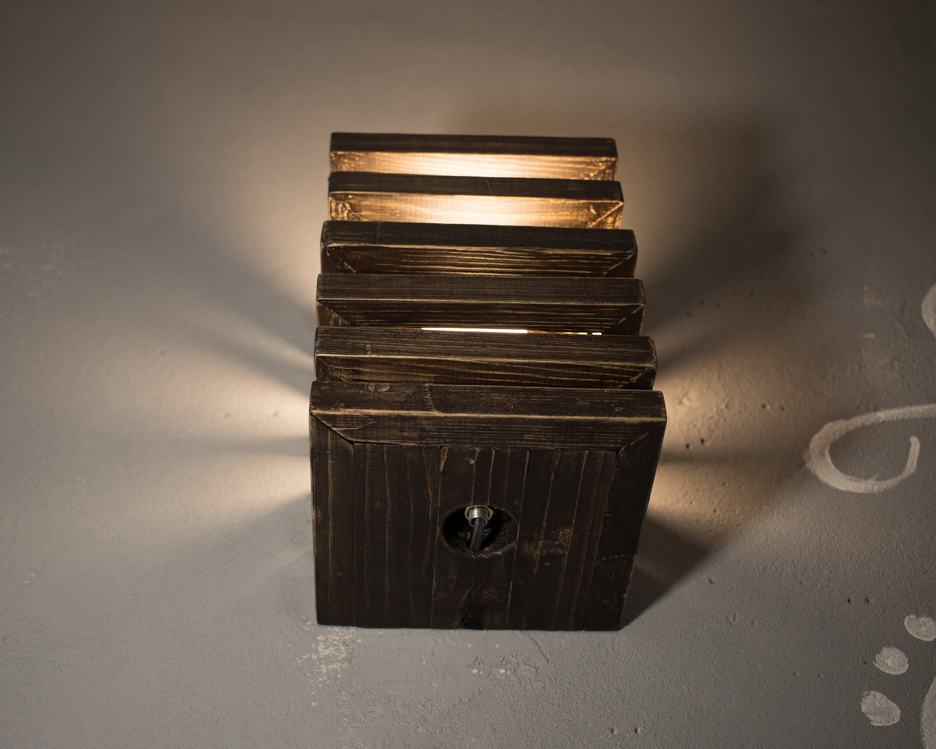 Handmade wood cabin wall lamp Wood wall Light Wood sconces | Etsy