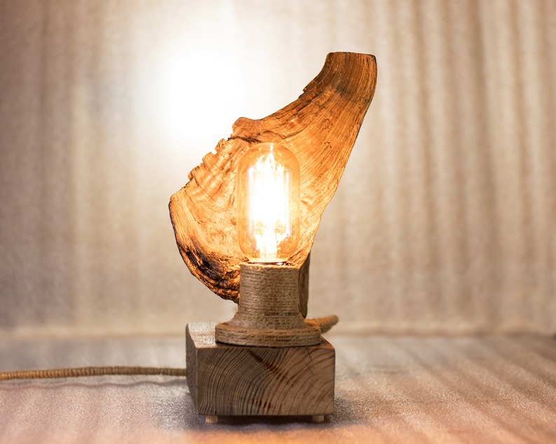 Wood lamp Driftwood lamp Rustic light Table lighting | Etsy