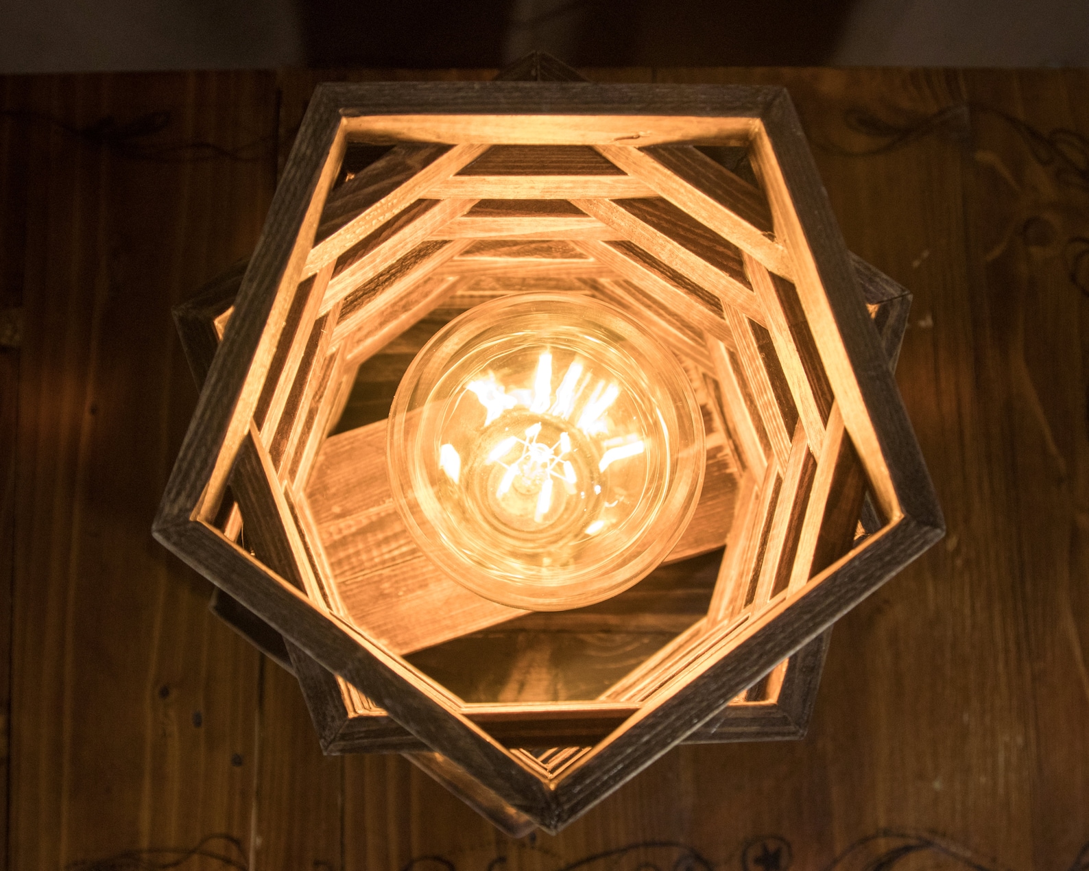 Wood Geometric Lamp Shade, Wood Lamp, Table Lamp Shades, Rustic Wood ...