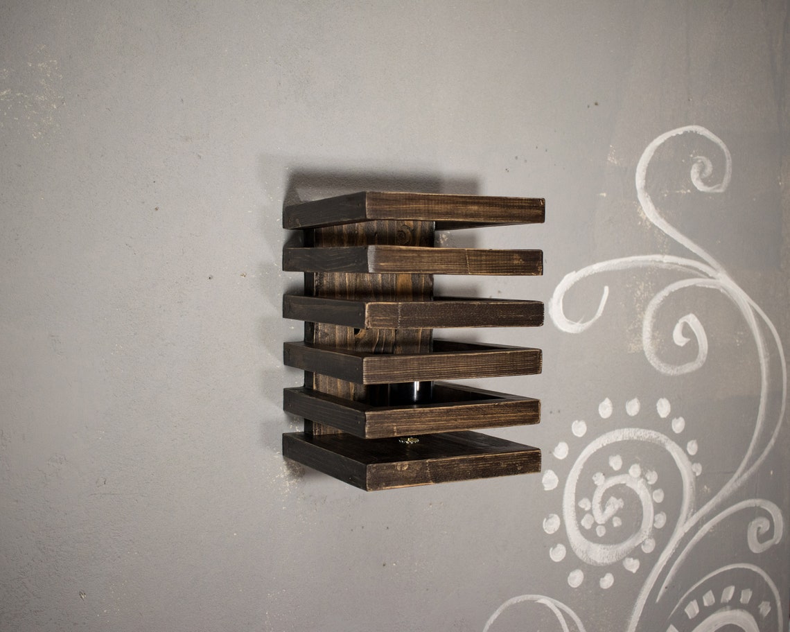 Handmade wood cabin wall lamp Wood wall Light Wood sconces | Etsy