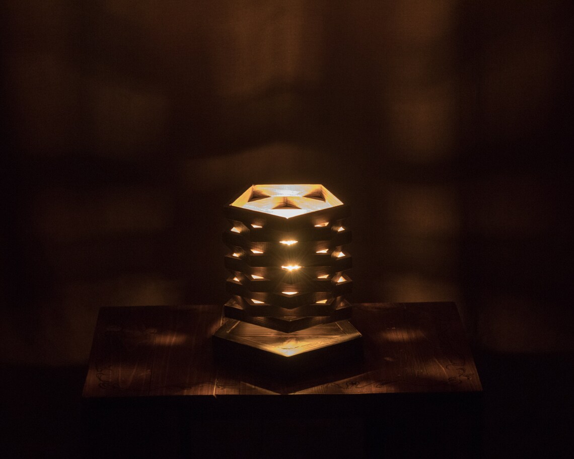 Wood Geometric Lamp Shade Wood Lamp Table Lamp Shades | Etsy