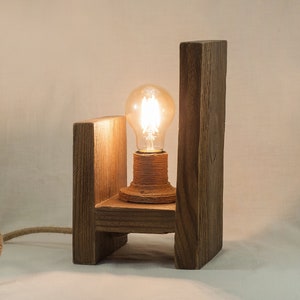 Wood Lamp Simple Wood Lighting Wooden Lamp Rustic Light - Etsy