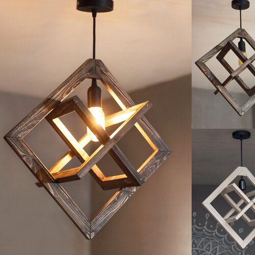 Wooden Hanging Light Wood Pendant Lamp Wooden Lighting - Etsy