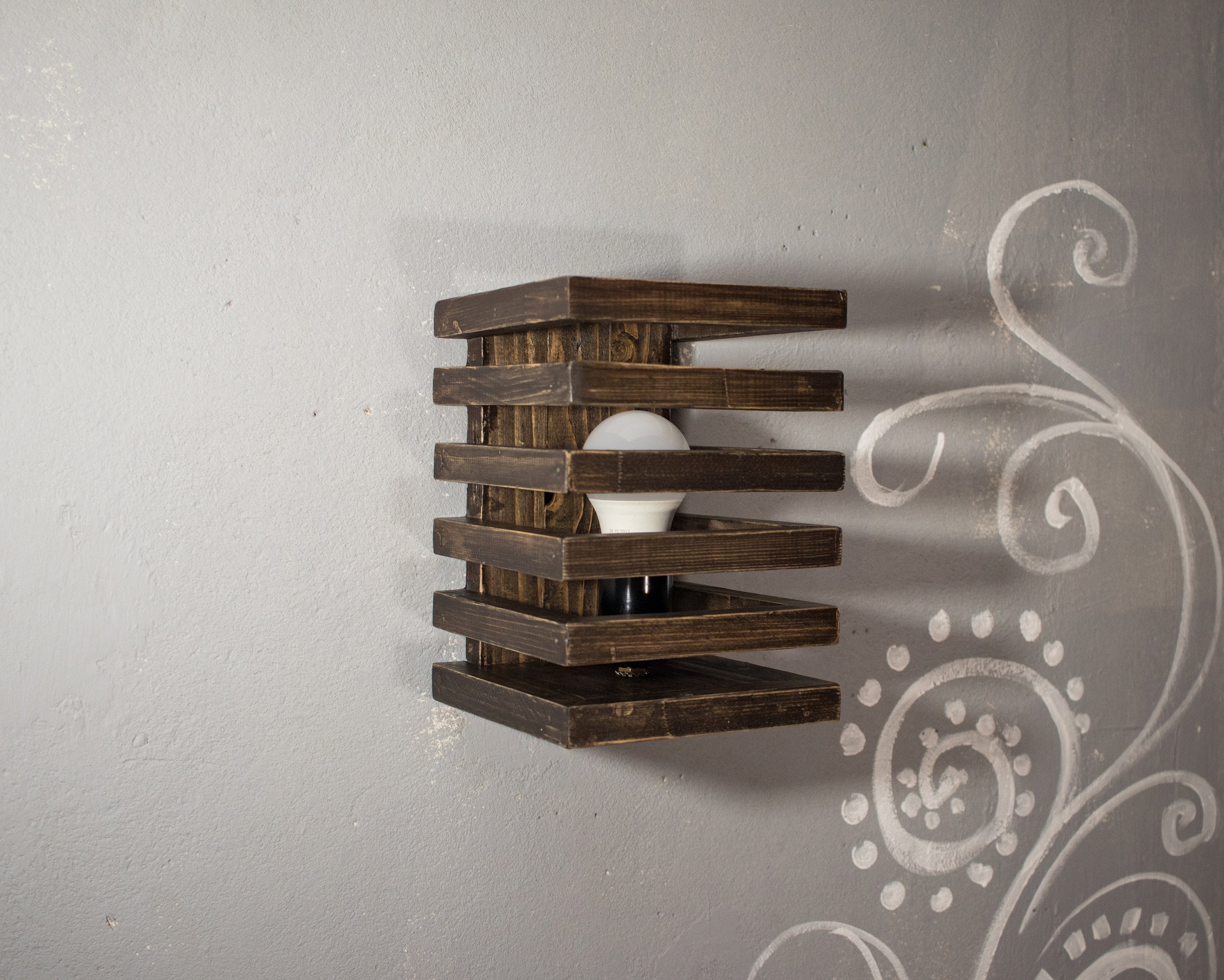 Handmade wood cabin wall lamp Wood wall Light Wood sconces | Etsy