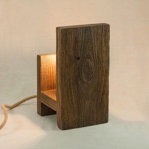 Wood Lamp Simple Wood Lighting Wooden Lamp Rustic Light - Etsy