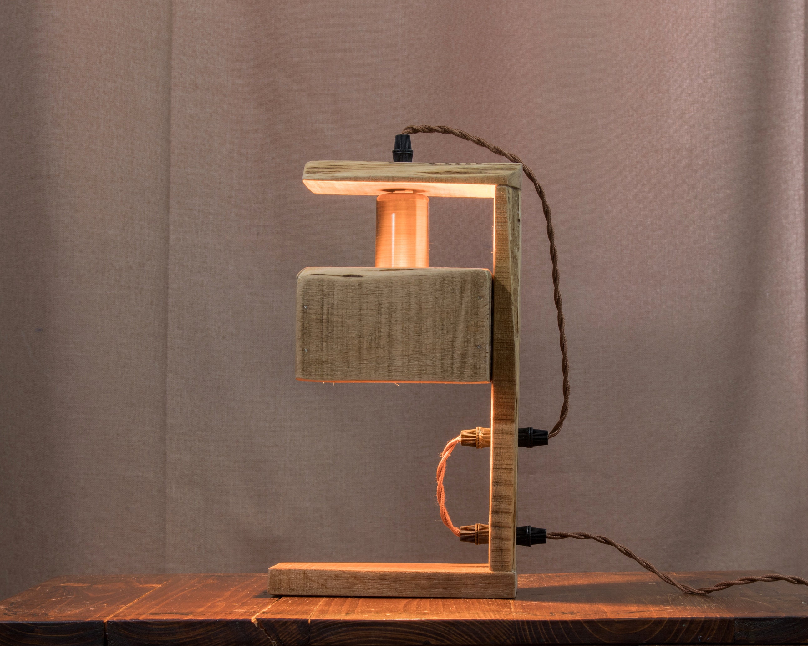 Wood Lamp Shade, Simple Wood Lighting, Wooden Lamp, Rustic Light, Table ...