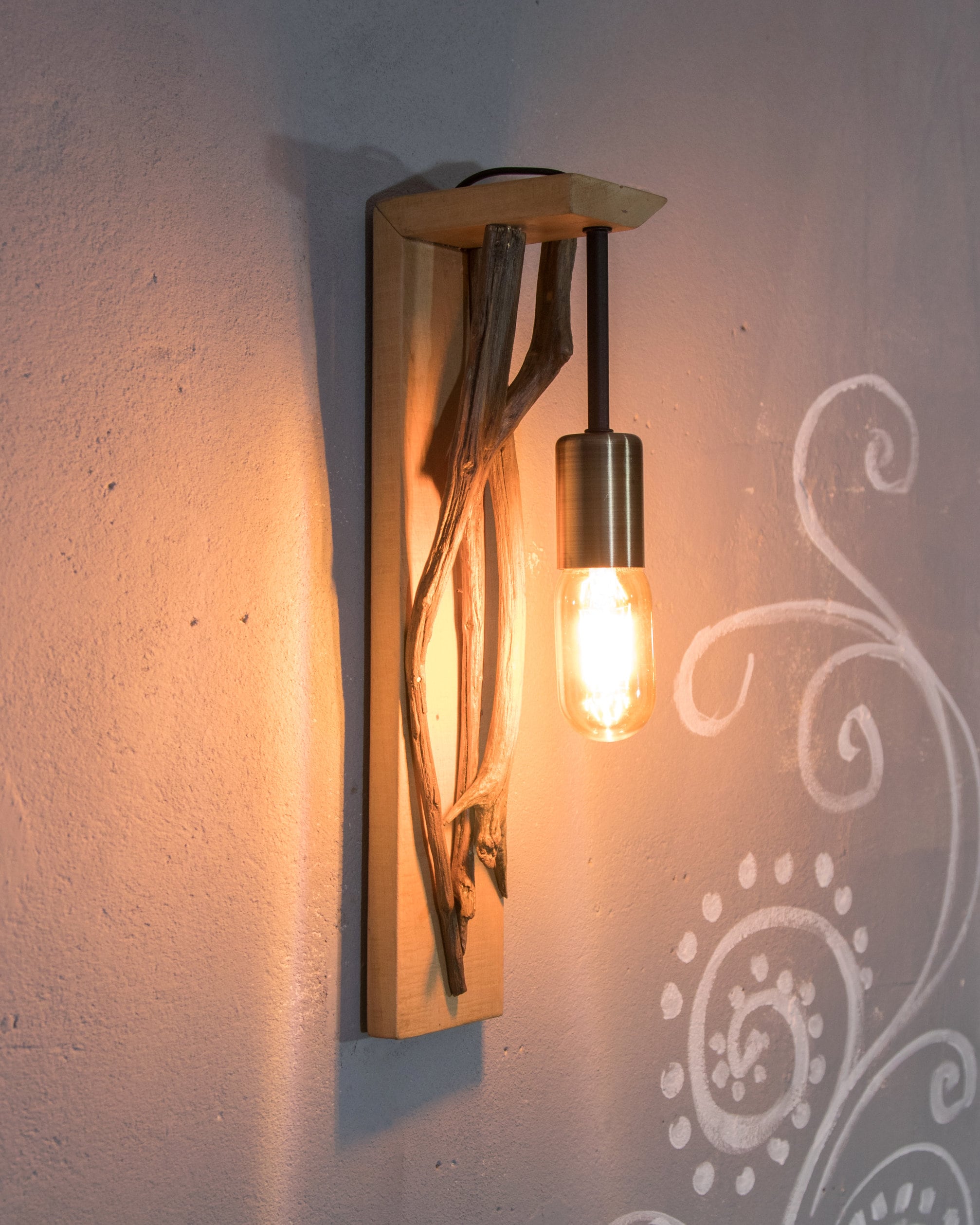 Wood Sconces, Driftwood Wall Lamp, Tree Branch Wall Lighting, Reclaimed ...