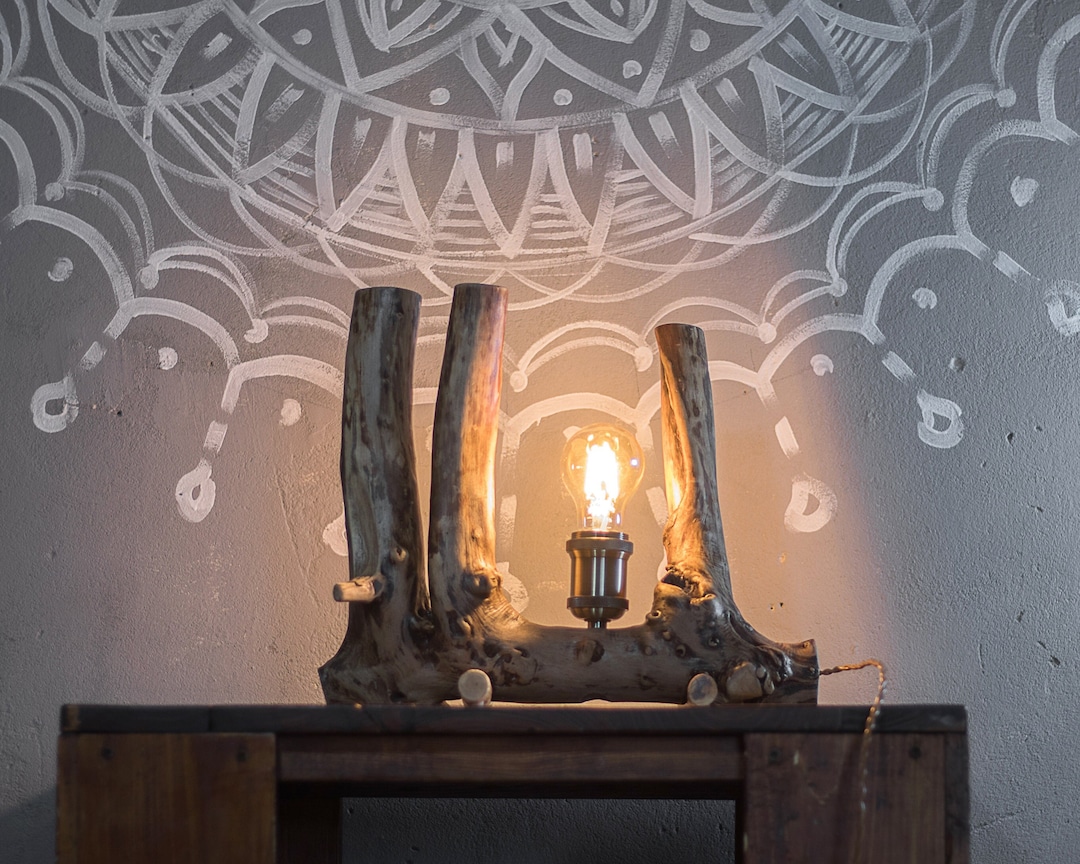 Driftwood Lamp Wood Roots Lamp Rustic Light Wood Lamp - Etsy