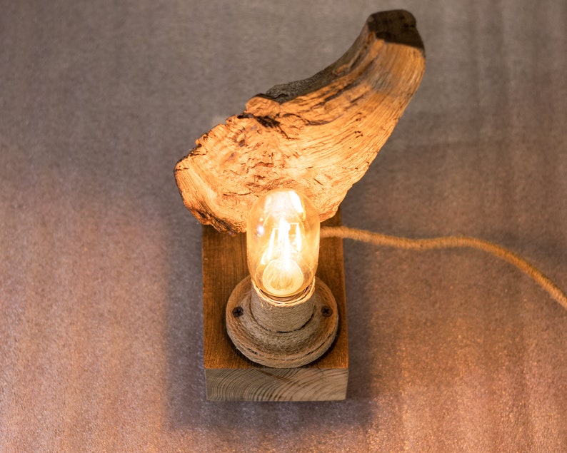 Wood lamp Driftwood lamp Rustic light Table lighting | Etsy