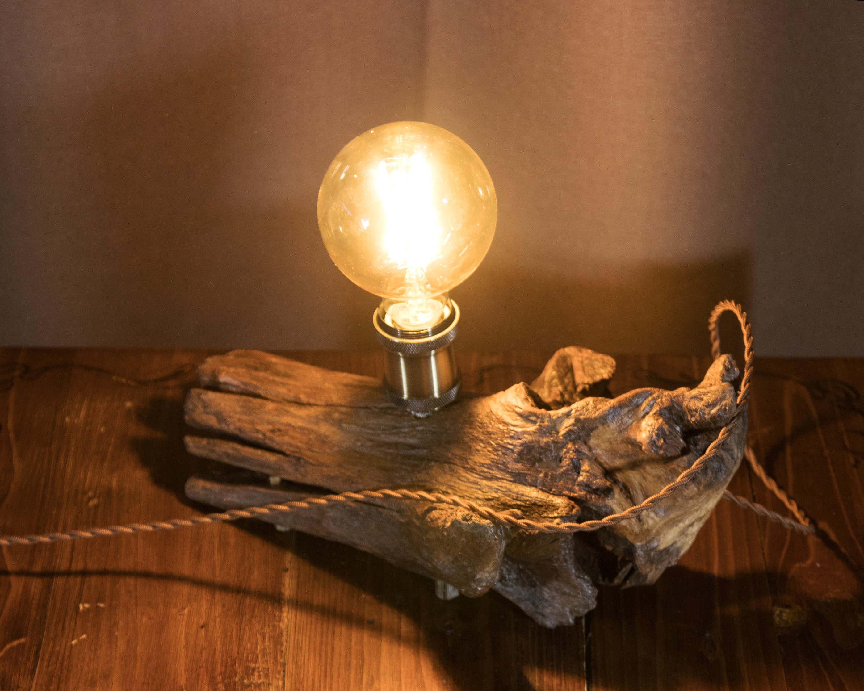 Driftwood Light Wood Lamp Wood Rustic Light Table Wood | Etsy