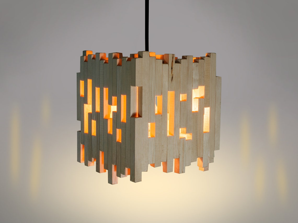 Wood hanging lamp Pendant light Wood lamp Wooden lamp | Etsy