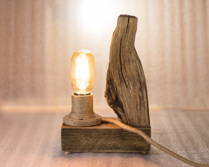 Wood lamp Driftwood lamp Rustic light Table lighting | Etsy