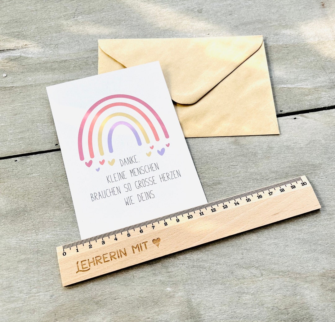 Card and Ruler Thank You Teacher - Etsy