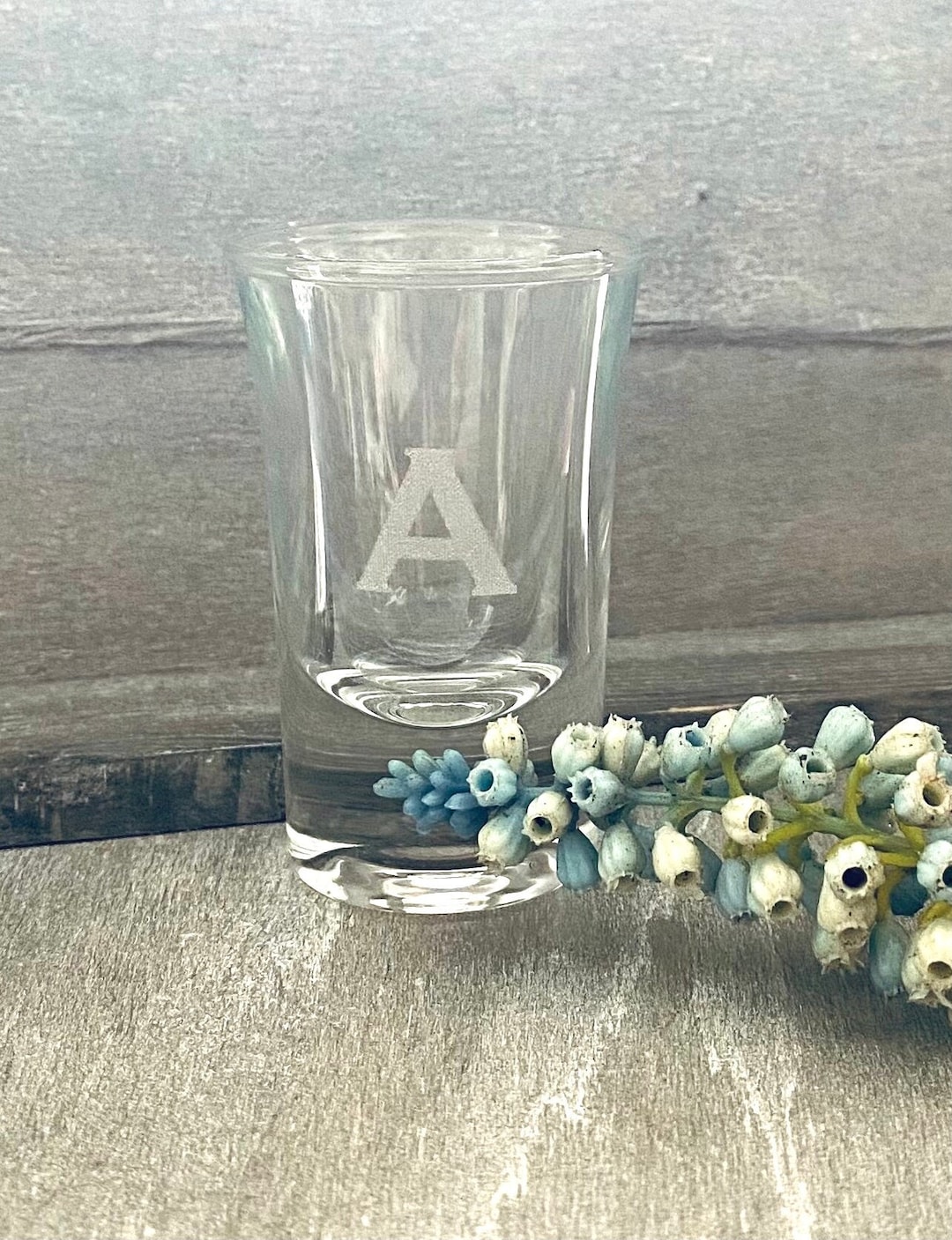 Shot Glass Engraved With a Letter - Etsy