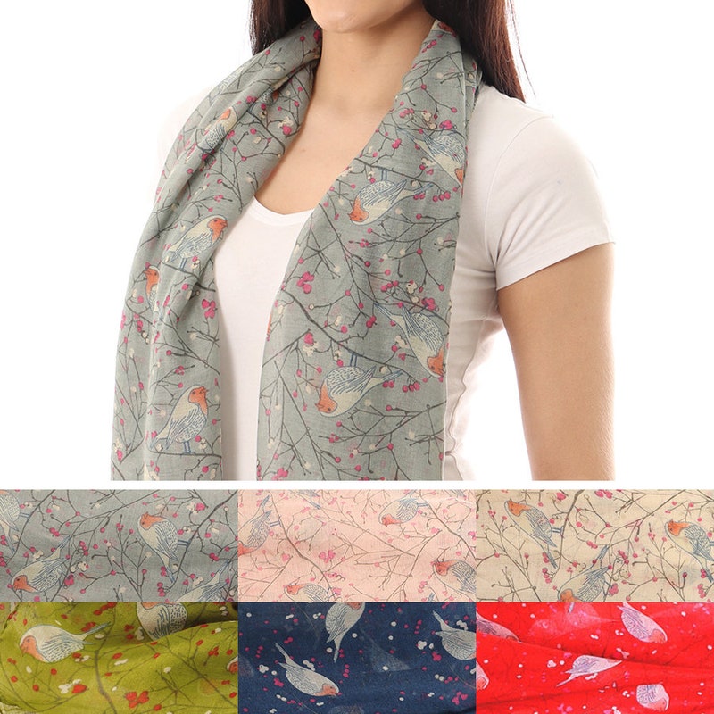Scarves With Robins - Etsy UK