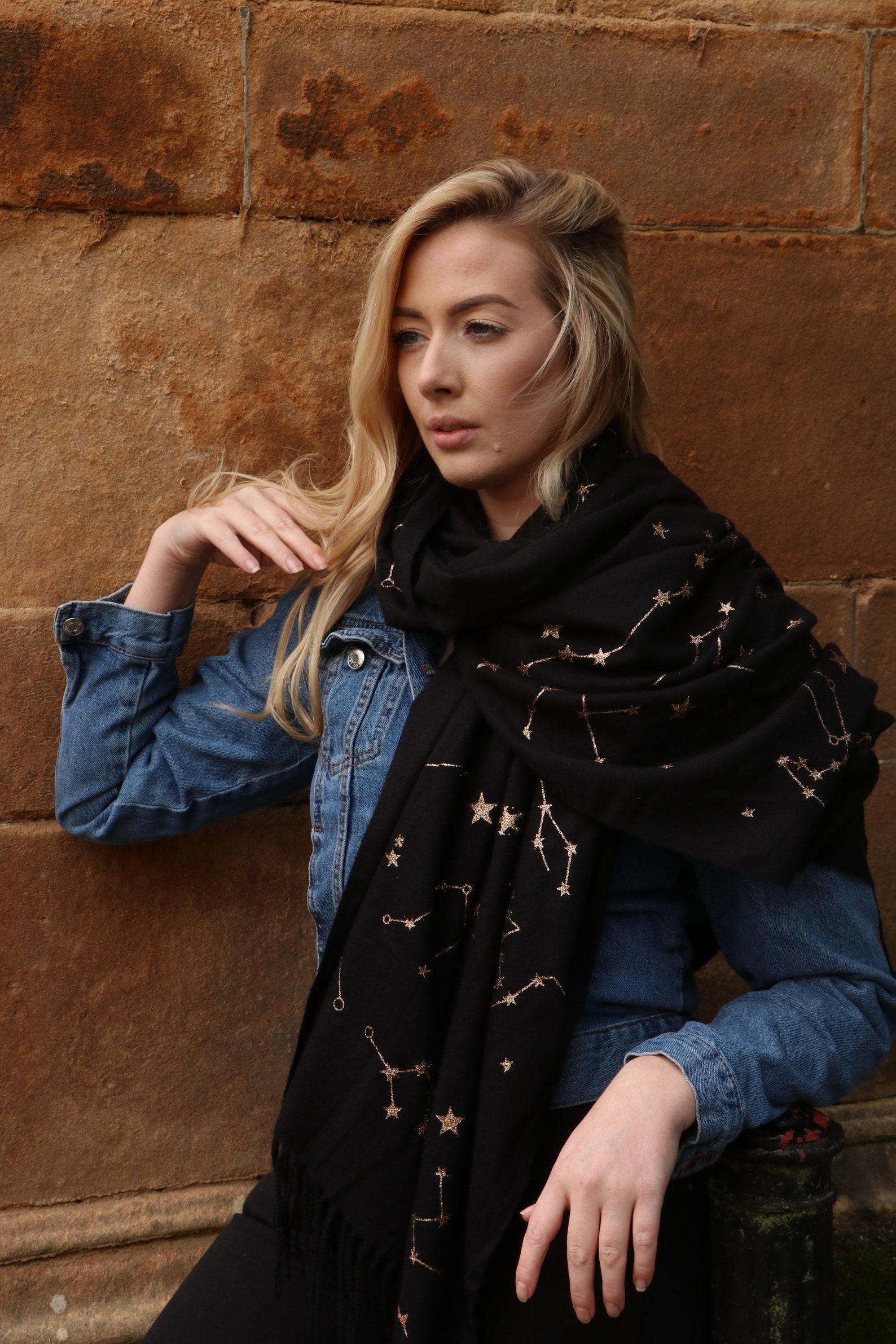 Black Star Scarf Personalised Gifts for Her Blanket Scarf - Etsy