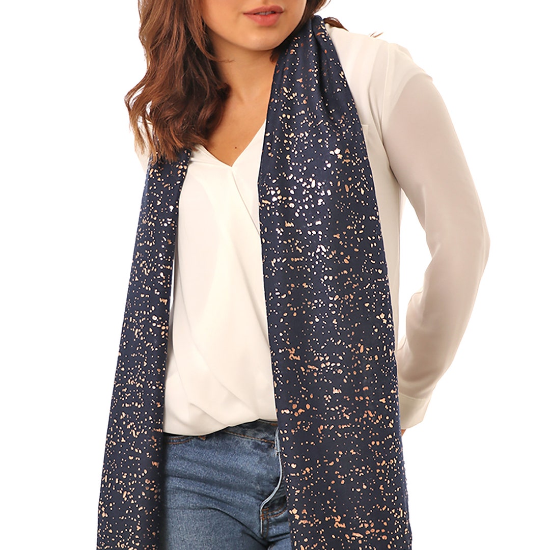 Women's Gold Sparkle Scarf, Personalised Gift for Her, Winter Wedding ...