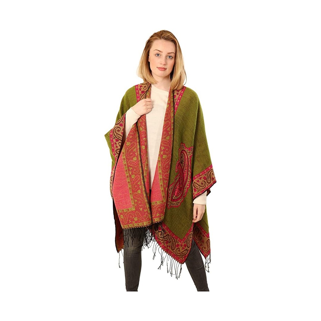 Boho Ponchos Women, Green Poncho, Plus Size Poncho, Oversized Cardigans ...