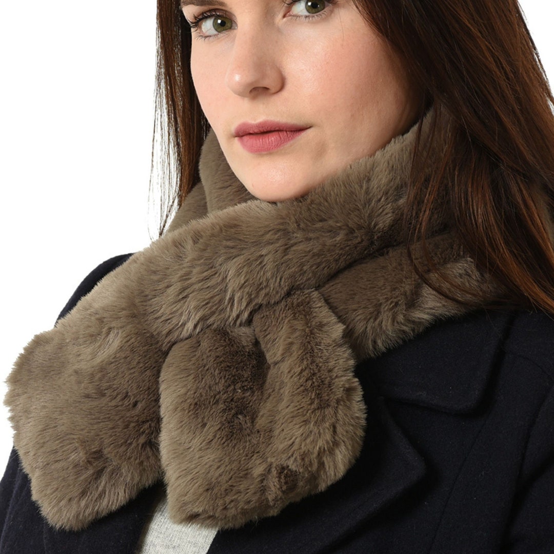 Faux Fur Stole, Faux Fur Fabric, Neck Warmer, Fur Collar, Winter Scarf ...