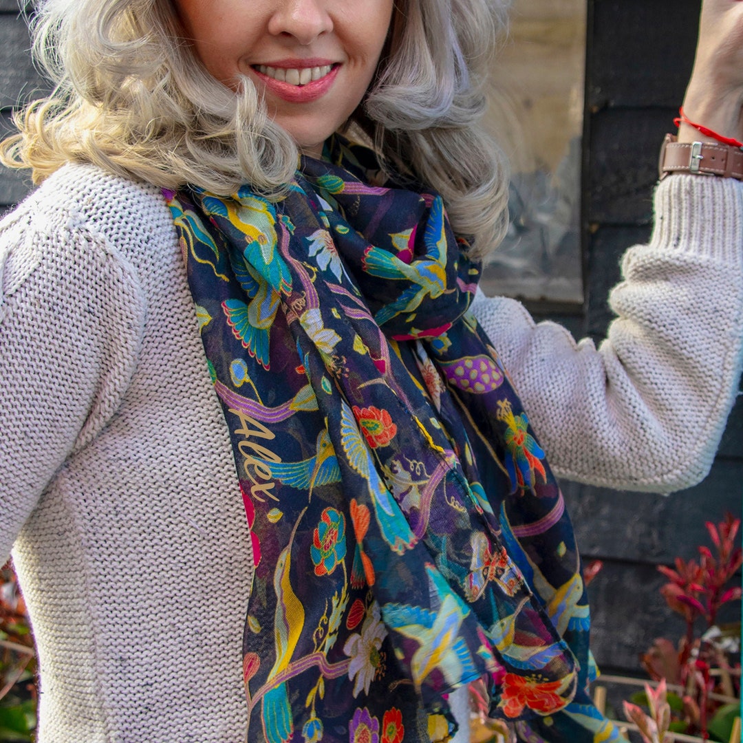Bird Scarf Women, Personalised Gifts for Her, Christmas Gifts for Mom ...