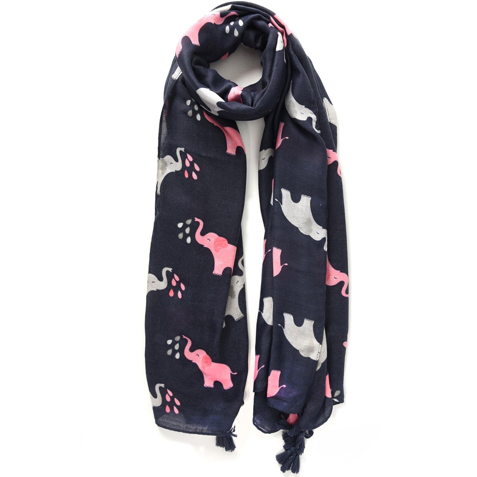 Elephant Scarf, Womens Personalised Scarf, Gift for Her, Tassles Scarf ...