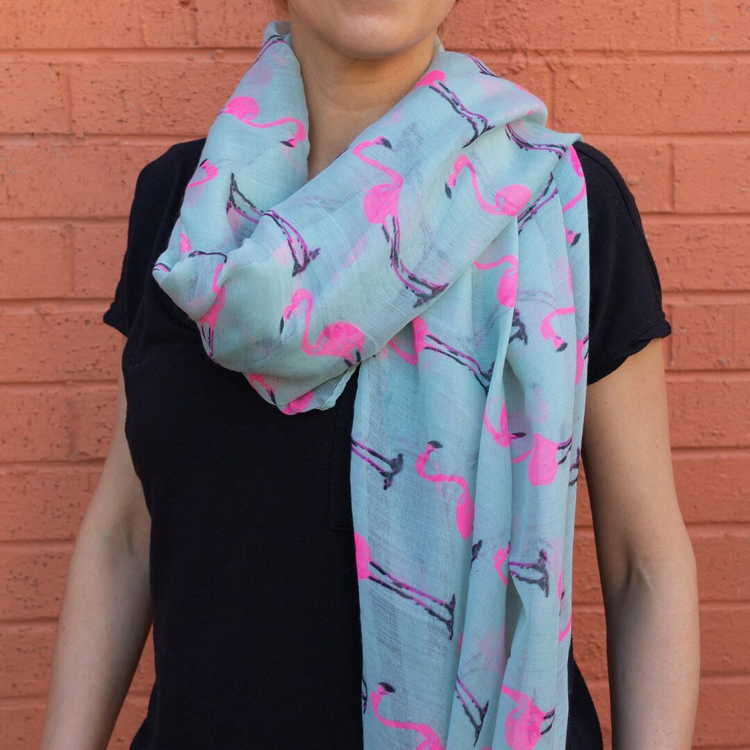 Personalised Flamingo Scarf, Mothers Day Gifts, Cute Scarves for Women ...