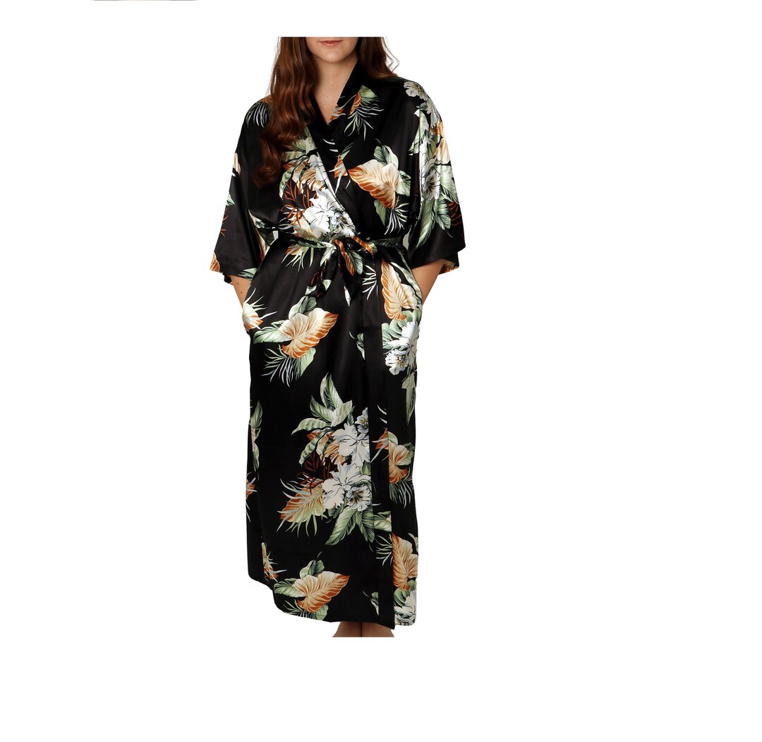 Floral Print Kimonos, Satin Robes, Womens Kimono Robe, Bohemian Kimonos ...