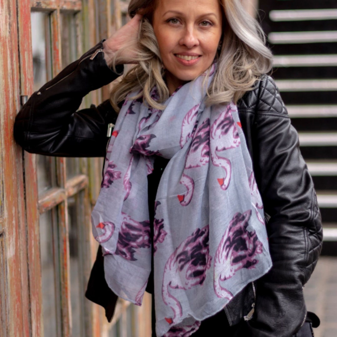 Swan Scarf, Bird Scarf, Personalised Scarf, Summer Scarf Women, Gift ...