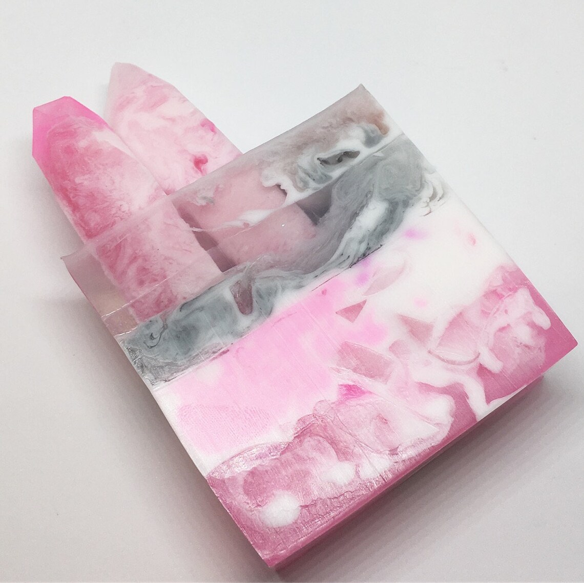 Rose Quartz Soap Pink Quartz Crystal Soap Shea Butter and | Etsy