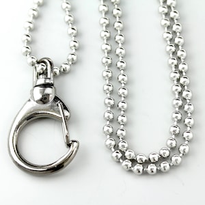 Stainless Steel Ball Chain Lanyard Silver Chain Lanyard | Etsy