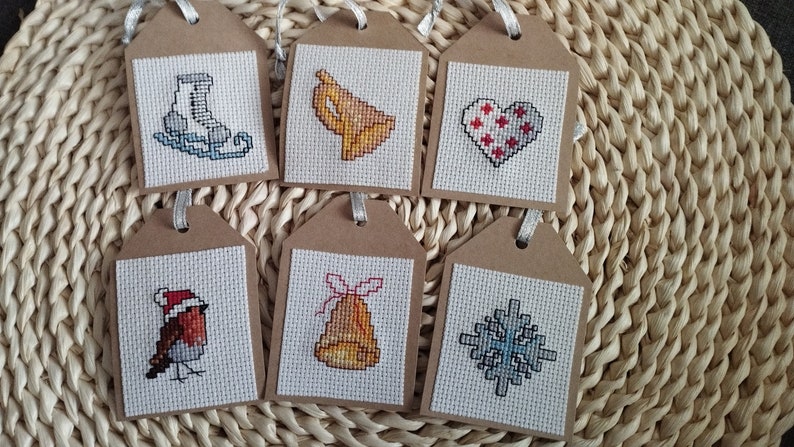 Christmas Gift Tags Cross Stitch Pattern Cross Stitch Label - Etsy