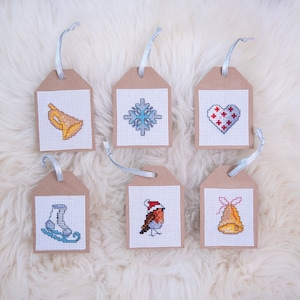 Christmas Gift Tags Cross Stitch Pattern, Cross Stitch Label, Thank You ...