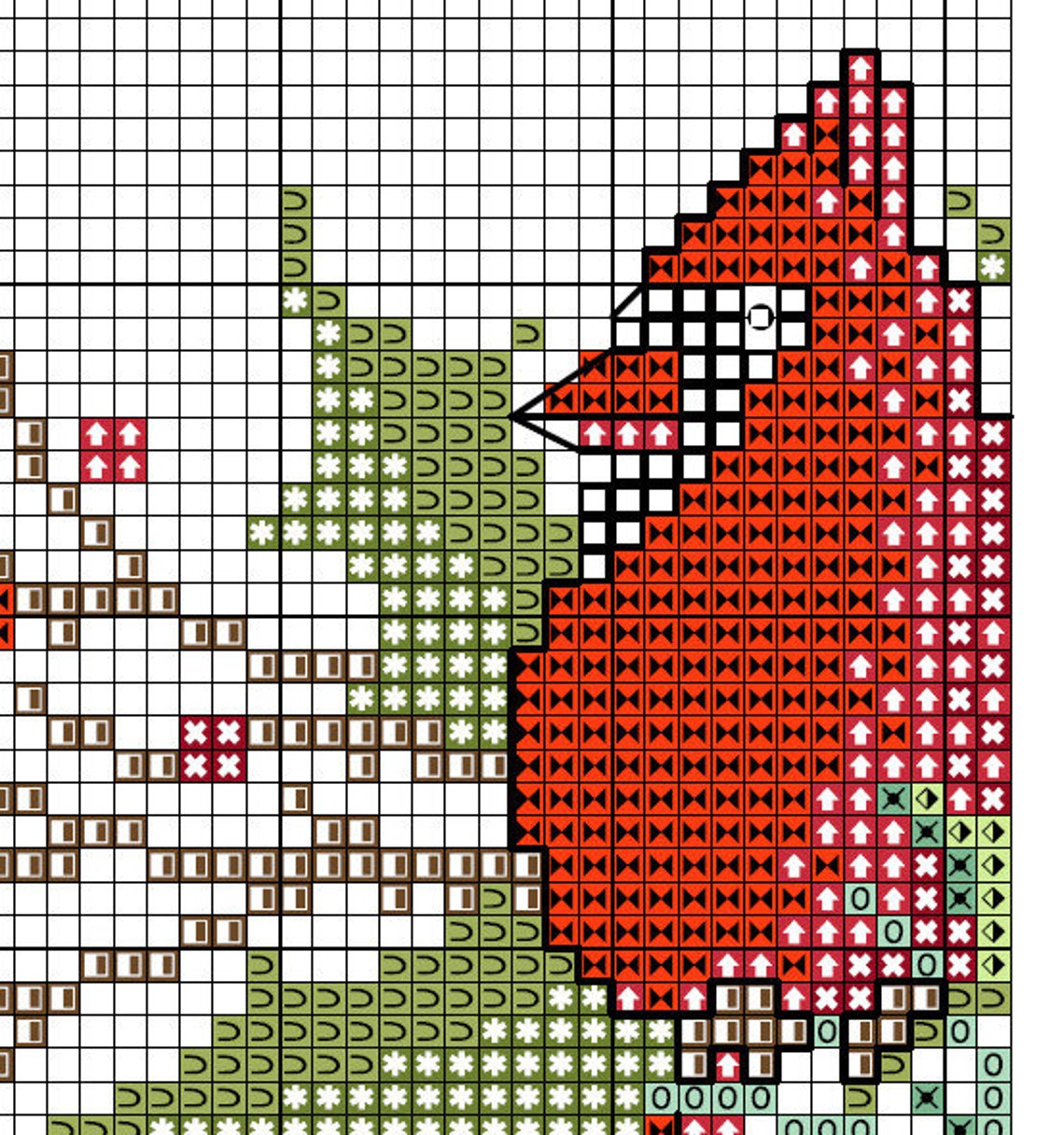 Christmas Bird Cardinals Cardinal Table Runner Pattern - Etsy